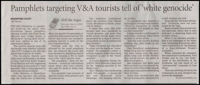 Boer Genocide: 12-Jan-2011